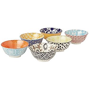Certified International Porcelain Chelsea 6.25"Bowls, Set of 6,Multicolored