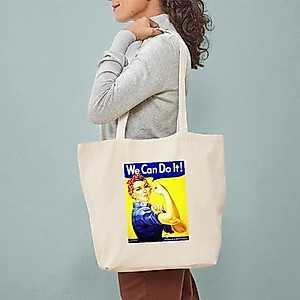 CafePress Rosie The Riveter Tote Bag Natural Canvas Tote Bag, Reusable Shopping Bag