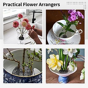JUSTDOLIFE Flower Frogs Stainless Floral Frogs Kenzan Flower Vase Round Metal Flower Arranger Tool Pin Holder Ikebana Flower Pin Frogs for Vase Flower Arrangements Home DIY Craft
