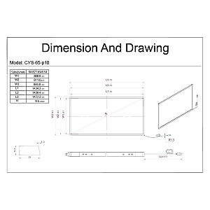 Chengying 65 Inch 10 Points Multi-Touch Infrared Touch Frame - IR Touch Panel - 65 Inches Infrared Touch Overlay - USB Interface - HID Compatible
