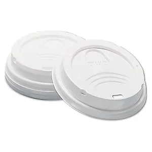 Dixie D9538 Dome Hot Drink Lids 8oz Cups White 100/Sleeve 10 Sleeves/Carton (DXED9538)
