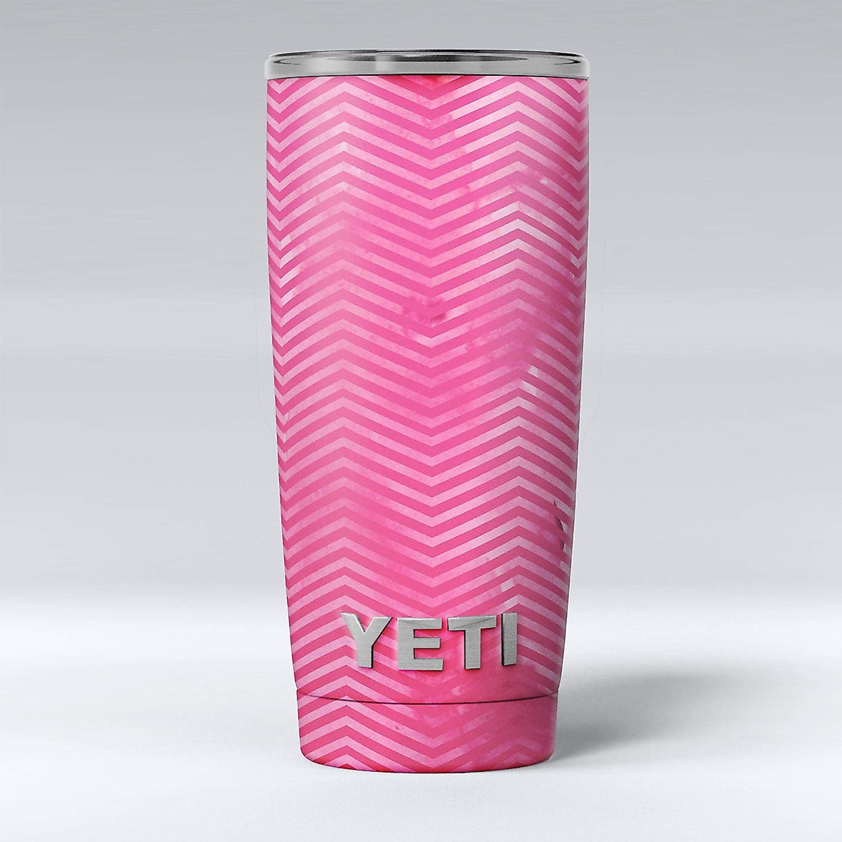 Design Skinz The Vibrant Pink Layers of Chevron - Skin Decal Vinyl Wrap Kit Compatible with The Yeti Rambler Cooler Tumbler Cups