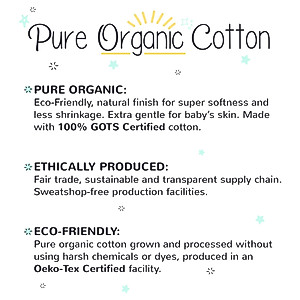 Lamaze Organic Baby baby boys Organic 5 Pack Longsleeve Bodysuits Layette Set, Solid White, 12 Months US