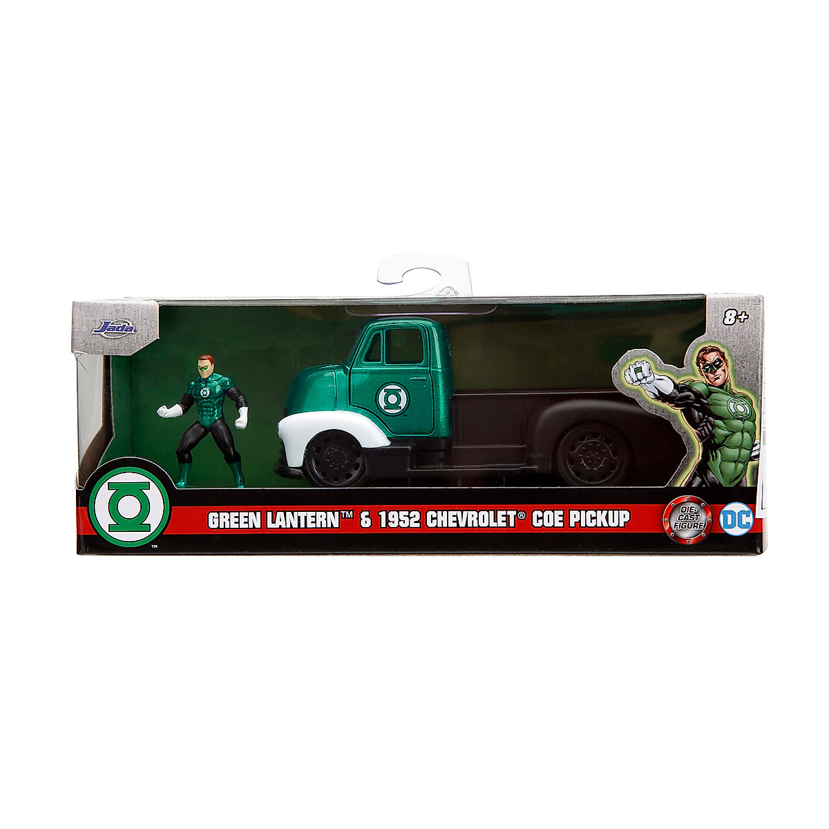 DC Comics 1:32 1952 Chevrolet COE Pickup Die-Cast Car & 1.65" Green Lantern Figure, Toys for Kids and Adults