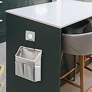 Canvas Door Closet Hanging Storage Basket Bag Pouch for Jewelry,Chargers,Mail,Keys,etc Wide Application Multiple Functions Durable, Grey