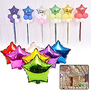 (Pack of 20) Assorted Color Small 5 Star Helium Foil Balloons for Wedding Birthday Anniversary Graduation Party Decoration (5 Inch)