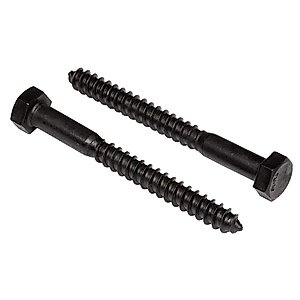 Stainless Steel Black Lag Bolts 5/16" x 2-1/2" Hex Lag Screws (10 pcs) 18-8 Stainless Black Oxidized in USA