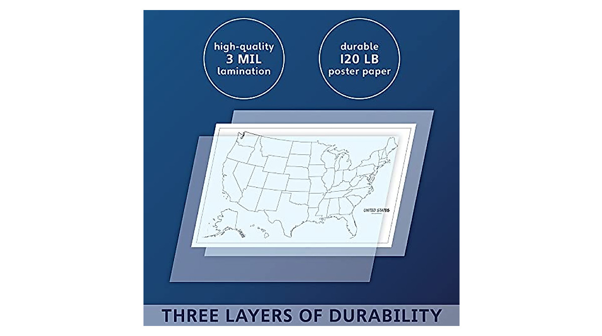 Palace Learning 3 Pack Map Posters - Educational & Durable
