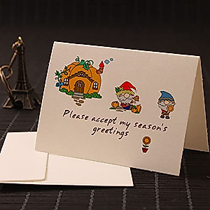 Hying Christmas Gnomes Clear Stamps for Card Making and Photo Album Decorations, Thanksgiving Flowers Stamp Xmas Animals Rubber Stamps Seal for DIY Scrapbooking