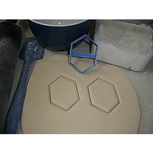 LONG HEXAGON OUTLINE SIX SIDED POLYGON SHAPE FRAME COOKIE CUTTER MADE IN USA PR3831