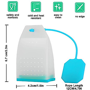 6 Pack Silicone Tea Infuser, Reusable Loose Leaf Tea Bags Strainer Filter with Spoon