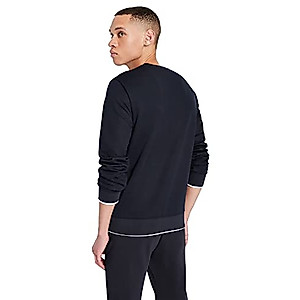 A|X ARMANI EXCHANGE mens Long Sleeve Sweatshirt With Big Logo Pullover Sweater, Navy, X-Small US