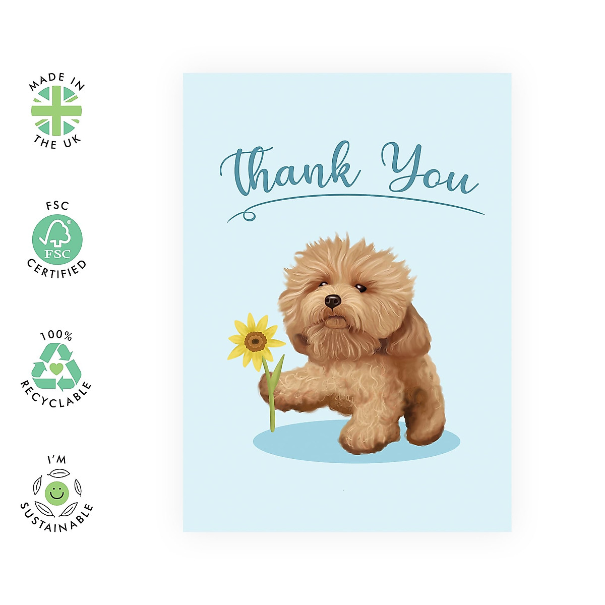 CENTRAL 23 Thank You Greeting Cards From Dog - Thank You Fluffy Dog - Sweet Dog Birthday Card - For Fur Mom Dad - Pet Owner - Gifts From Fur Baby - Comes With Stickers