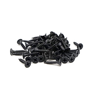 IMScrews 100pcs #6 x 3/4" Flat Head Phillips Drywall Screws Fine Thread Sharp Point Wood Screw, Carbon Steel 1022A, Black Phosphate