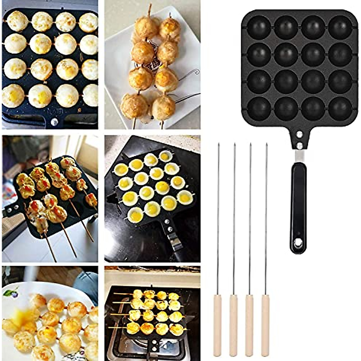 Takoyaki Grill Pan premium Material Non-Stick Plate Round Pancakes Cooking Tools Baking Mold Tray Home Kitchen Accessories