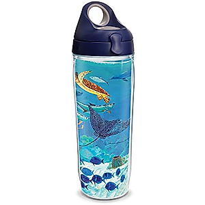 Tervis Made in USA Double Walled Guy Harvey Insulated Tumbler Cup Keeps Drinks Cold & Hot, 24oz Water Bottle, Ocean Scene