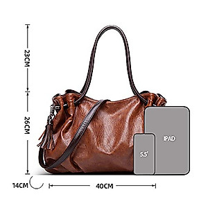 MINTEGRA Handbags for Women Hobo Shoulder Bags with Tassel Large Capacity Top Handle Bucket Bags