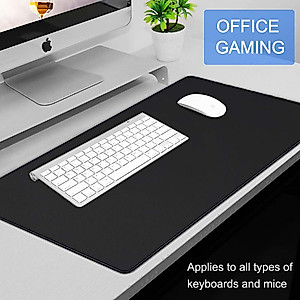 Large Gaming Mouse Pad, 31.5x15.7x0.12 inch Large Extended Computer Keyboard Mouse Mat, Water Resist Non-Slip Mousepad Rubber Base Long XXL Desk Mouse Pad for Work & Gaming, Office & Home, Black