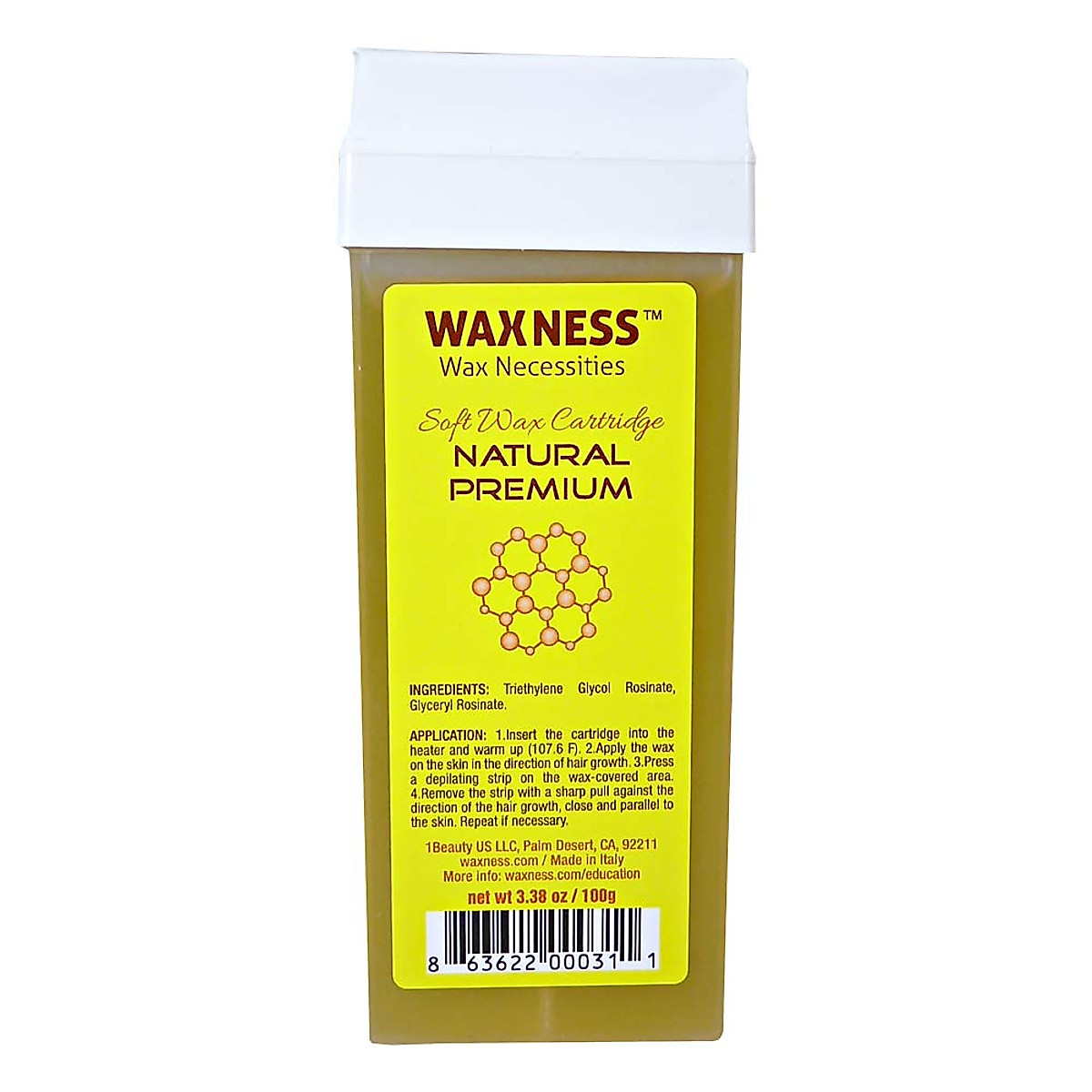 Wax Necessities Waxness Natural Polymer Premium Soft Wax Cartridge 3.38 Ounces