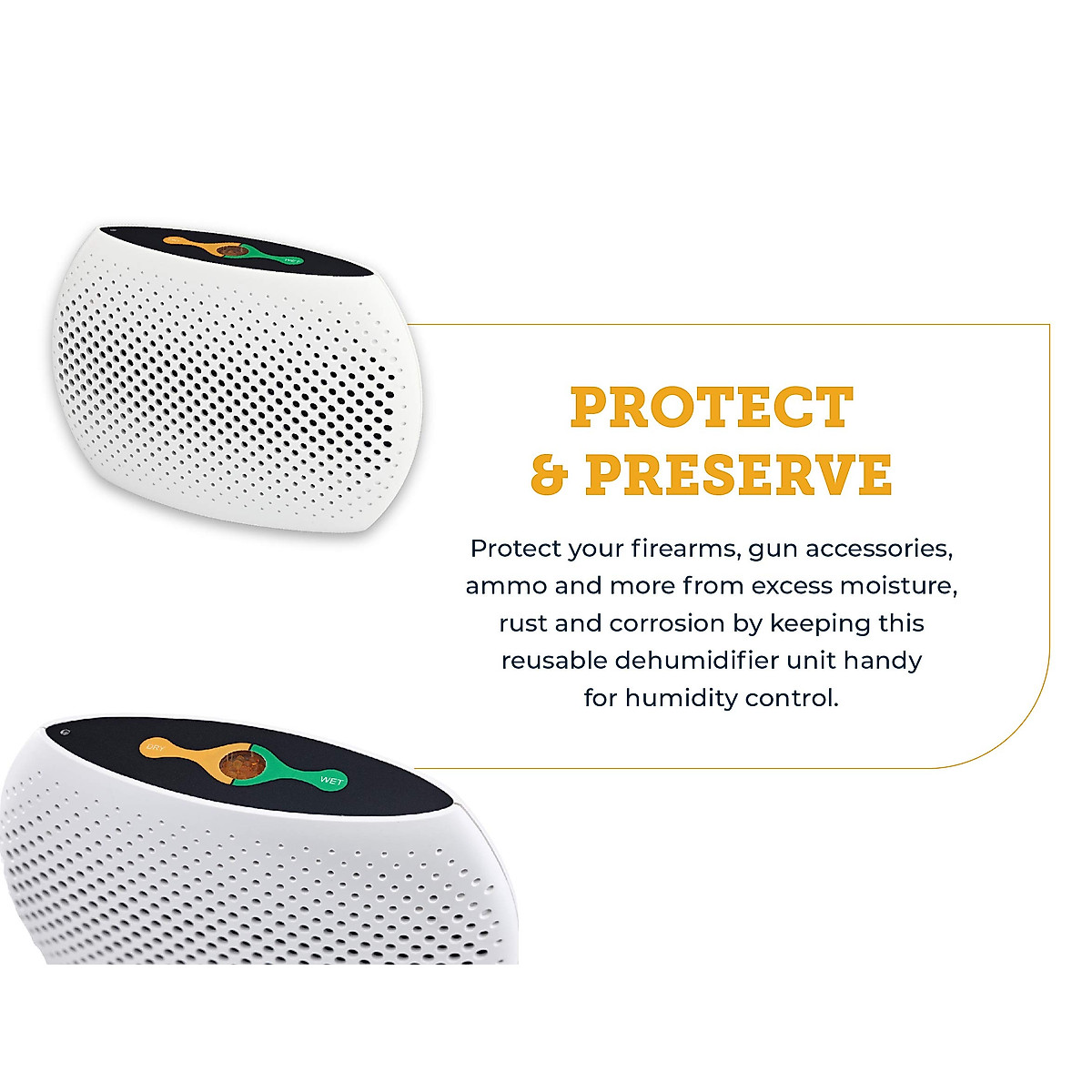 SnapSafe Rechargeable Dehumidifier Large, 75901 - Portable Moisture Absorbers for Gun Safes & Cabinets, Closets, & Pantries-Prevent Moisture Damage for Gun Safe Accessories, Firearms in Your Gun Vault