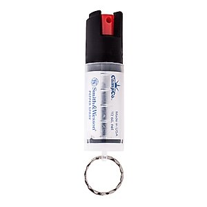 Smith & Wesson Pepper Spray for Self Defense, Keychain, Quick Release, with Clear Key Cap, 0.5 Ounce, Black Finish