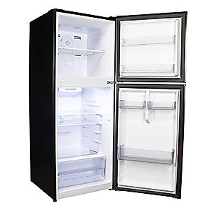 Danby DFF070B1BSLDB-6 7.0 Cu.Ft. Mid-Size Refrigerator, Frost-Free Apartment Fridge with Top Freezer, E-Star Rated, 7, Black Stainless Look
