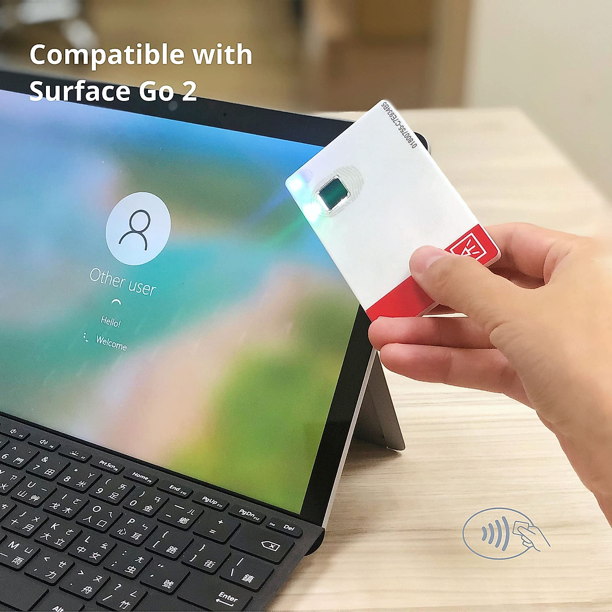 AUTHENTREND ATKey Card - FIDO2 certified Fingerprint Card type Security Key, USB-A port, NFC & Bluetooth to protect online accounts : Azure, Microsoft 365, Google, Salesforce, Facebook, Twitter, Apple