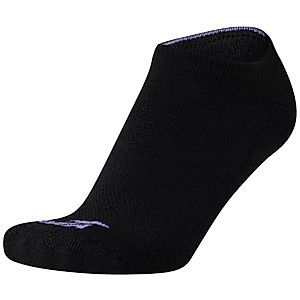Avia Women's Athletic Performance Cushioned No Show Solid Socks (10 Pack), Size 4-9, Black Logo