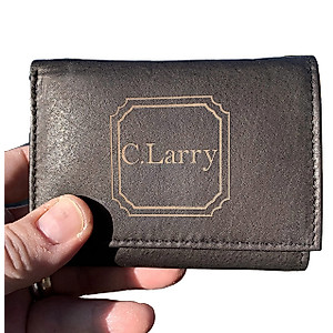 Genuine Leather Tri Fold Personalized Mens Wallet (777)