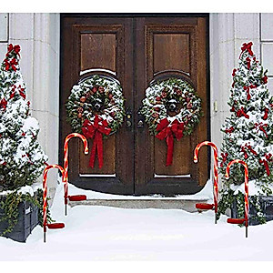 Doingart Candy Cane Solar Lights Christams Ourdoor Decoration Clearance - 4 Pack Outdoor Candy Cane Stakes with Built-in LED Lights for Pathway Walkway Christmas Decorations, 23 inch