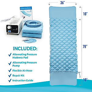 Circa Air Alternating Pressure Mattress for Bed Sores and Ulcers Relief - FSA/HSA Eligible Inflatable Air Pressure Pad with Quiet Pump, Medical Grade Mattresses for Hospital Beds