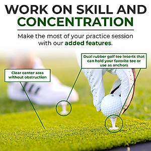 Golf Mat, Golf Hitting Mat, Golf Practice Mat, Golf Mats Practice Outdoor, Golf Matt for Indoors, Golf Chipping Mat, Golf Turf Mat, 18"x14"