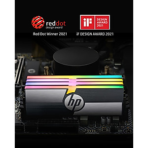 HP V10 RGB 32GB (16GBx2) Gaming RAM 3200 MHz DDR4 CL14 1.35V Desktop Computer LED Memory Kit - 48U45AA#ABC