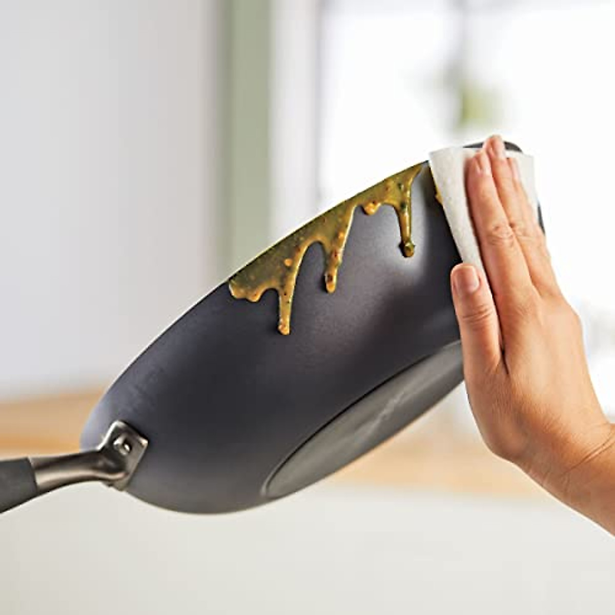 Anolon Advanced Hard Anodized Nonstick Frying Pan/ Fry Saute All Purpose Pan with Lid - 12 Inch, Gray