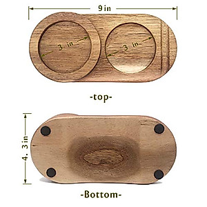 Valentine's Day Gifts for Him, Rustic Wooden Cigar Ashtray, Whiskey Glass Tray With Cigar Holder, Slot to Hold Cigar, Gifts for Men Dad, Christmas Stocking Stuffers, Birthday Gift Ideas for Him