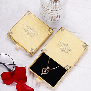 JSJOY Heart Necklace for Teen Christmas Gifts Women Initial Necklaces for Women Rose Flower Letter S Necklace Initial Jewelry Birthday Gift Stocking Stuffers for Teens