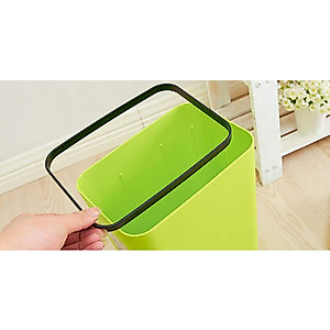 Trash can Bedroom Plastic Trash Can wiht Lid Bathroom 12 Liter / 3.2 Gallon Garbage Can Swing Lid Durable Narrow Spaces Office Wastebasket Dustbin Waste Paper Basket (Blue), 9.8 x 6.7 X 16.9 inches