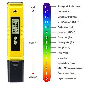Digital PH Meter, PH Meter 0.01 PH High Accuracy Water Quality Tester with 0-14 PH Measurement Range for Household Drinking, Pool and Aquarium Water PH Tester Design with ATC