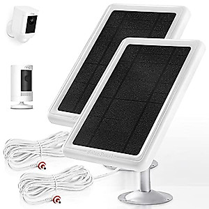 Ring Camera Solar Panel Charger, Solar Panel for Ring Stick Up Cam 2nd & 3rd Gen, Ring Spotlight Cam Battery, 5V 4.5W Output Super Fast Charging 3.5mm Plug to Device (2Pack)