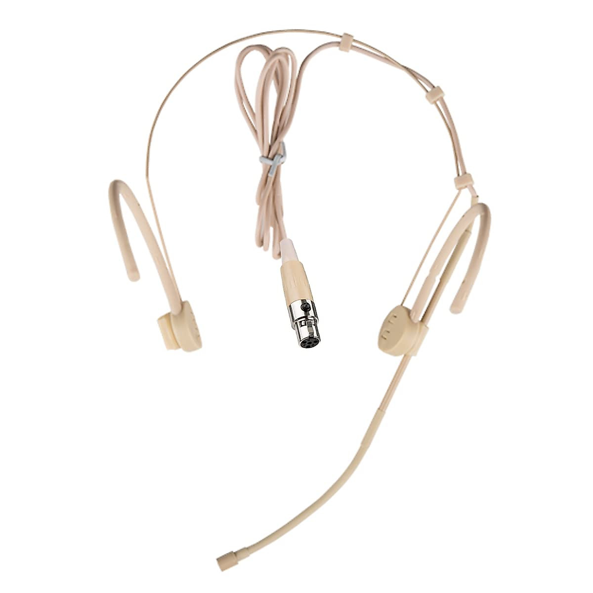 XGWTH Foldable Headset Microphone Condenser Omnidirectional Double Over Ear Earset Headworn Mic Compatible with Shure Wireless System Bodypack Transmitter with 1.2m Cable Mini XLR 4 Pin TA4F Plug