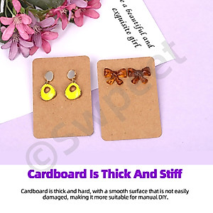 Swpeet 300Pcs Cowhide Color Earring Display Cards Assorment Kit, 100Pcs 3.5 x 2.4 Inches Square Earring Holder Cards with Silicone Earring Backs and Self-Seal Bags for Earrings Necklace Jewelry