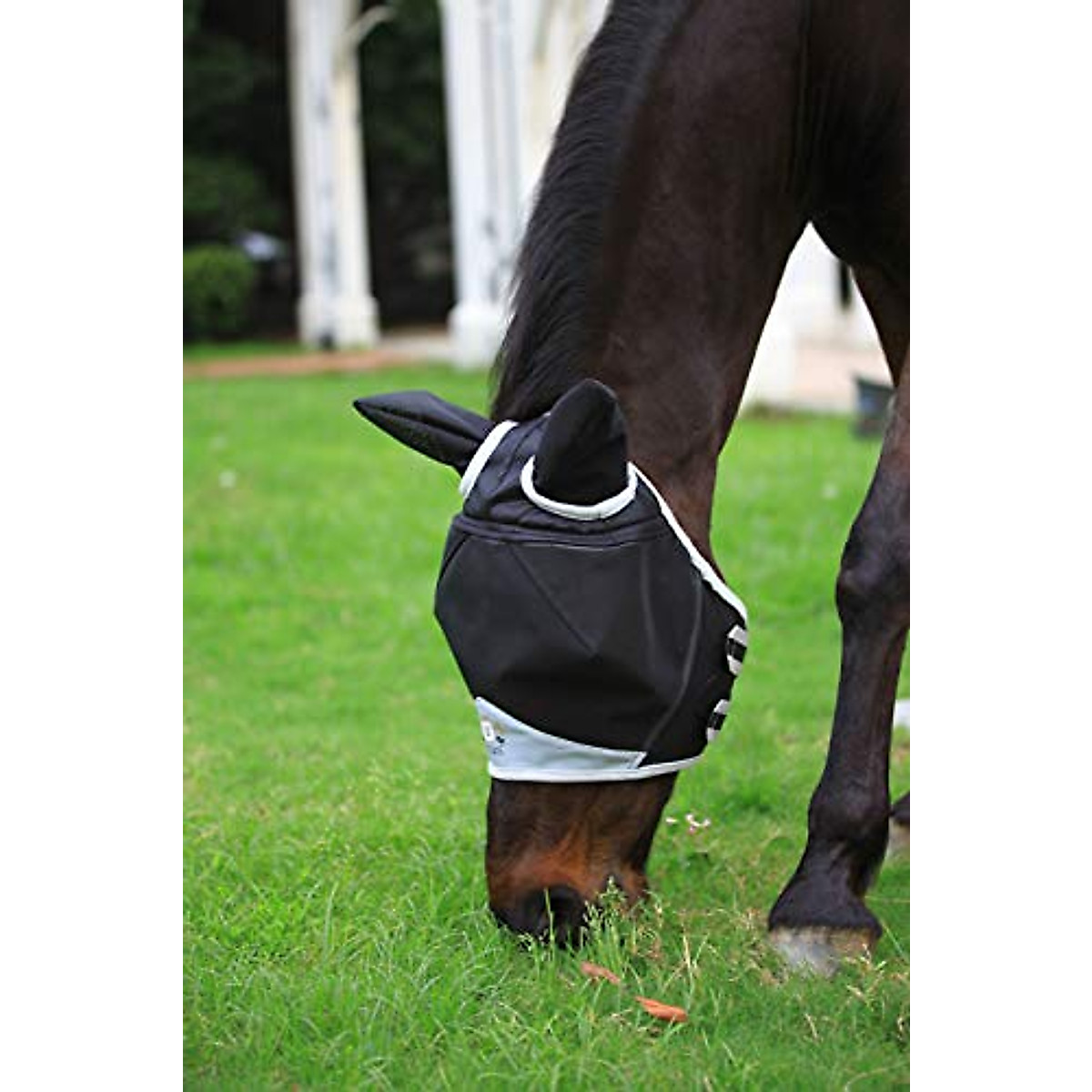 T TEKE Fine Mesh Horse Fly Mask UV Blocking, 3D Eye Visor with Extra Fleece Cushioned Forehead, Protection from Insect Pests