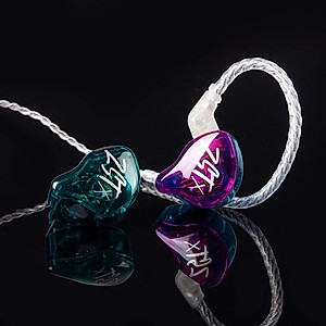 KZ ZSTX Hybrid 1BA+1DD in Ear Monitor Earbuds Balance Armature with Dynamic in-Ear Earphone Headphones HiFi Headset (with mic, Purple)