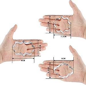 Stainless Steel Plaque Frame Pastry Biscuit Cookie Cutter Cake Fondant Pancake Cutters Mold Pack of 3