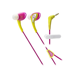 Audio-Technica ATH-SPORT2YP SonicSport In-Ear Headphones, Yellow/Pink