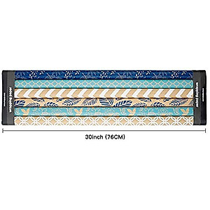 RUSPEPA Kraft Wrapping Paper Roll - Multiple Blue and White Patterns Great for Congrats, Holiday, Chanukah and Special Occasion - 6 Roll - 30 inches X 10 feet Per Roll