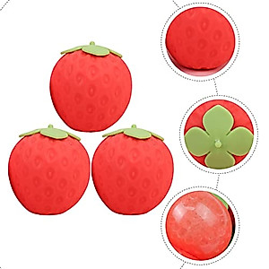 TOYANDONA Fruit Stress Balls Fidget Toys, 3Pcs Slow Strawberry Kawaii Fruit Squeeze Pack Party Favors for Kids Classroom Prize, Birthday Pinata Goodie Bag Filler, Christmas Stocking Stuffers