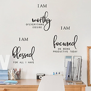 Inspirational Wall Decals- Motivational Wall Stickers - Office & Bedroom Wall Art Decor - Positive Quotes & Sayings - Daily Affirmations for Men, Women & Kids