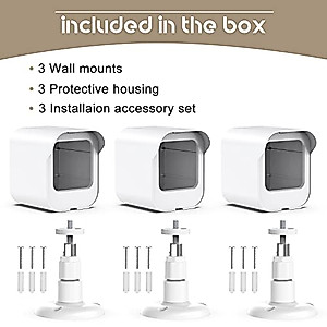 Wall Mount for Wyze Cam V3 , Outdoor and Indoor Weatherproof Protective Housing with 360 Degree Adjustable Mount Bracket, Home Security Camera System Accessories (WHITE-3Pack)