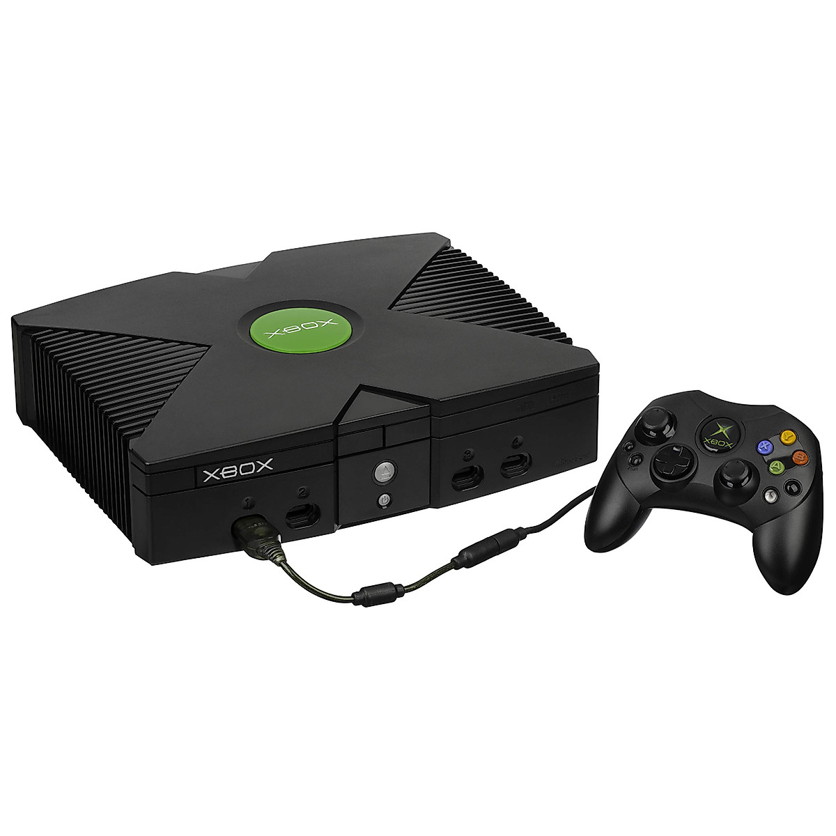 Microsoft Xbox System Bundle w/ 2 Controllers & DVD Remote